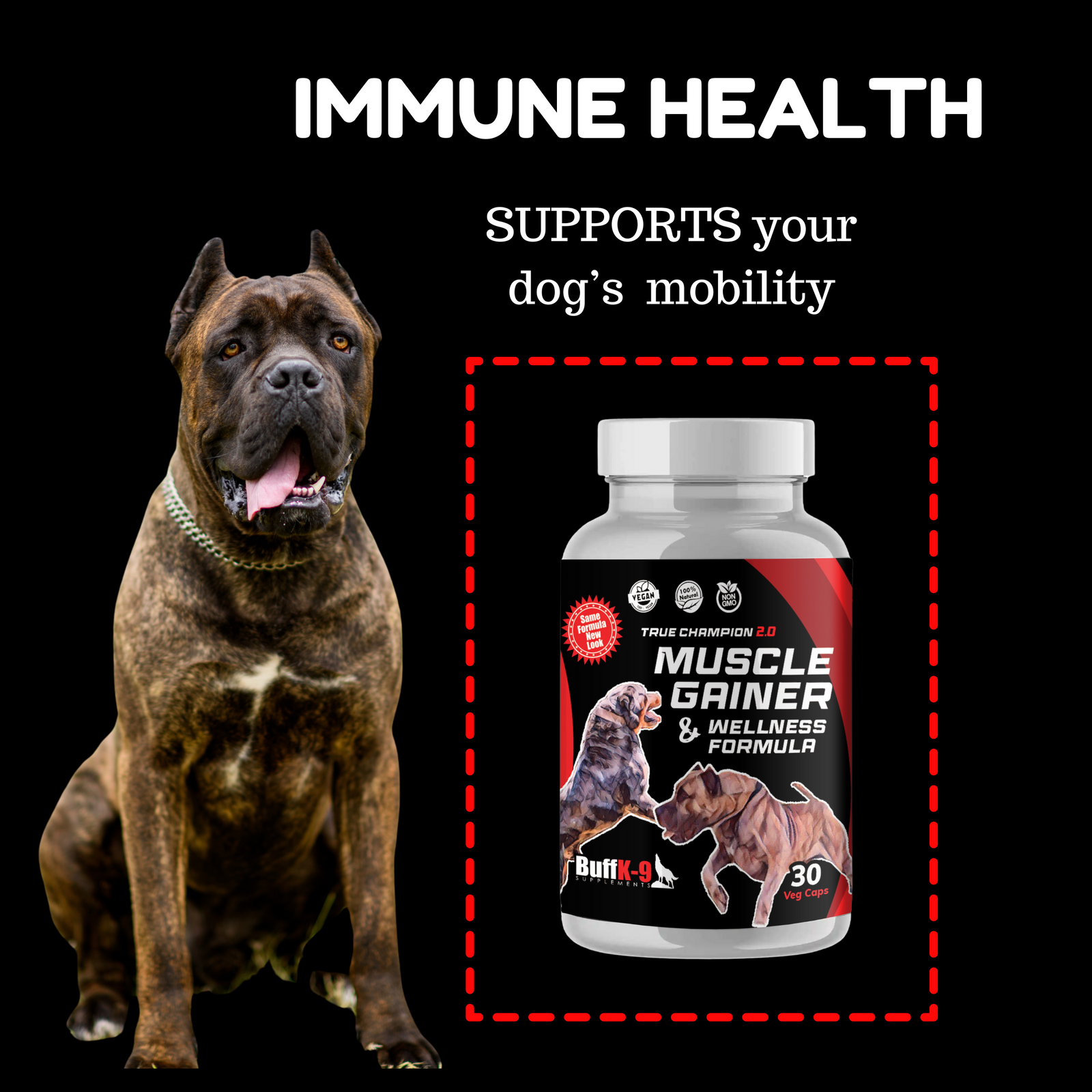 BuffK-9 Dog Vitamin Supplements for Muscle & Health
