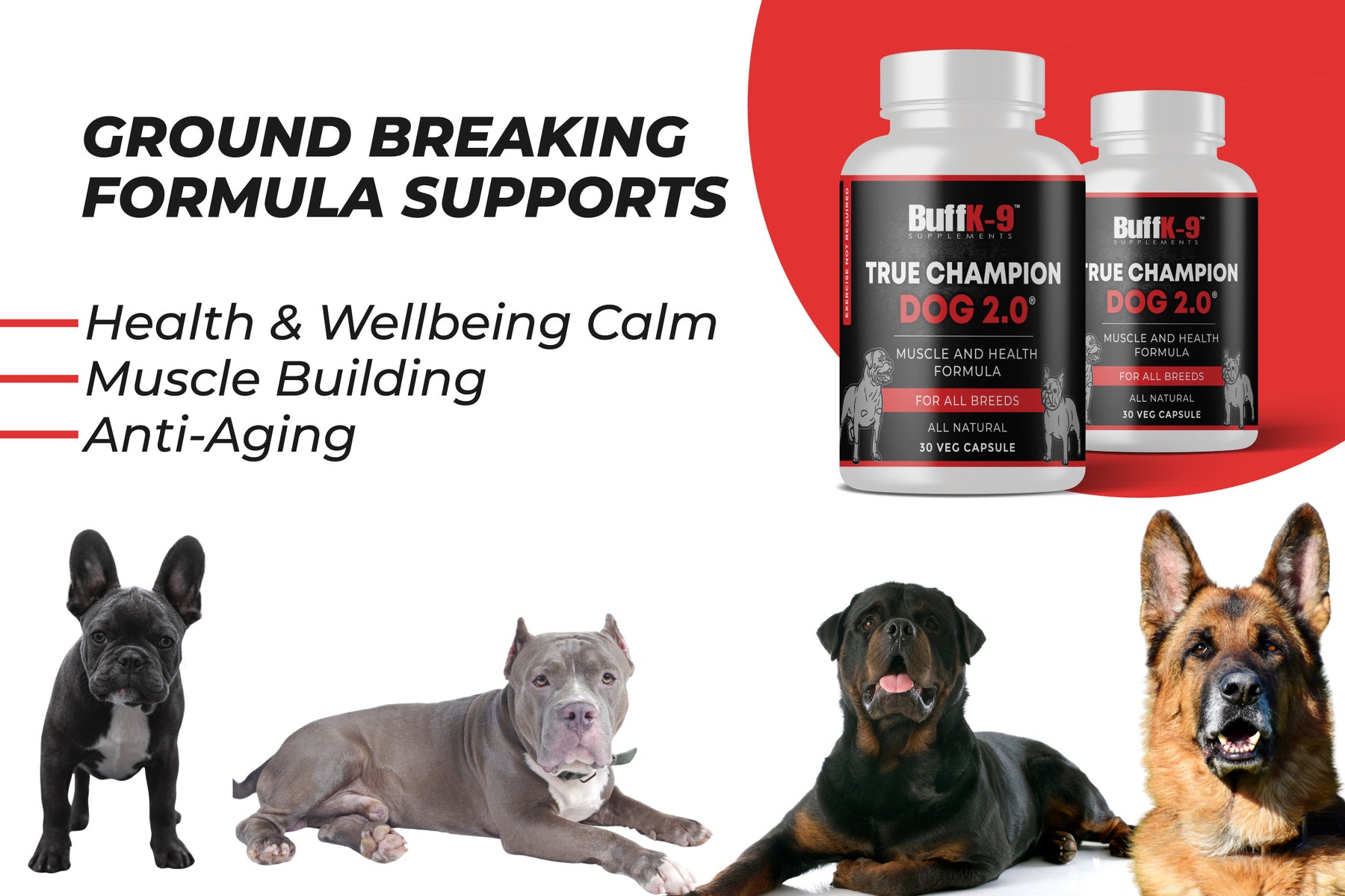 BuffK-9 Dog Vitamin Supplements for Muscle & Health