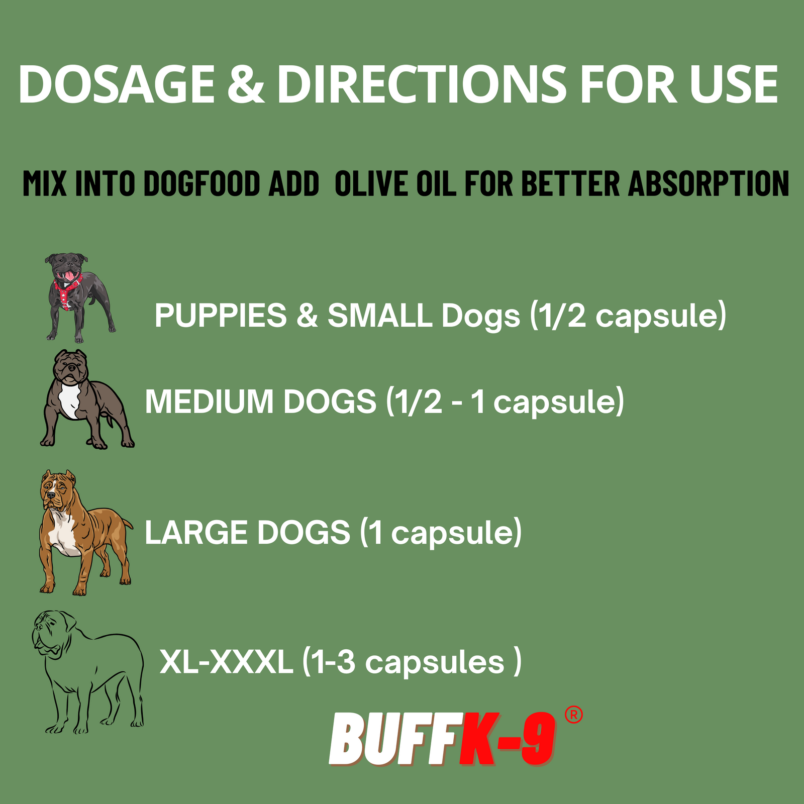 BuffK-9 Dog Vitamin Supplements for Muscle & Health